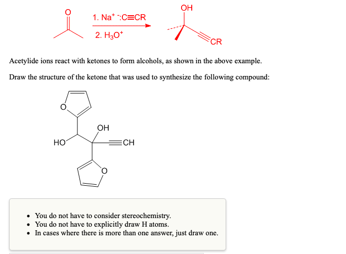 Solved Acetylide ions react with aldehydes and ketones to | Chegg.com