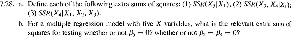 Solved .28. a. Define each of the following extra sums of | Chegg.com