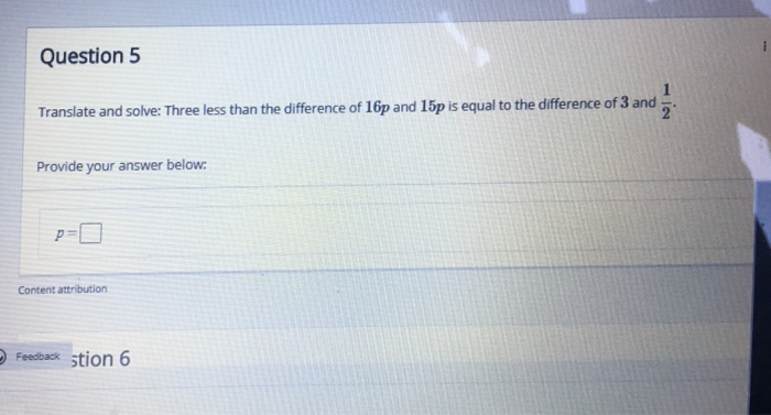 Solved Question 5 Translate and solve: Three less than the | Chegg.com