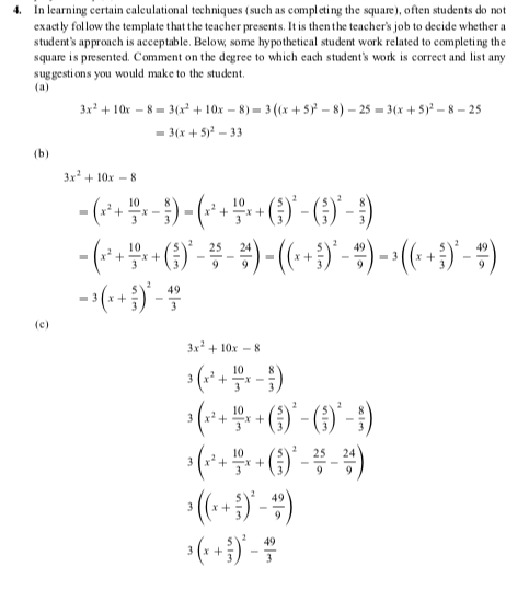 Solved 4. In learning certain calculational techniques (such | Chegg.com