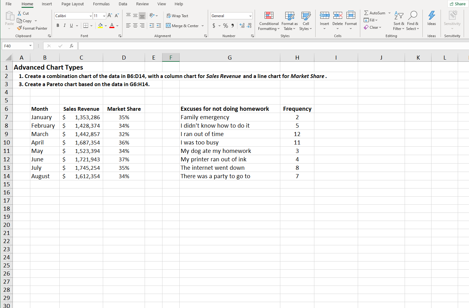 Solved File Home Insert Page Layout Formulas Data Review | Chegg.com