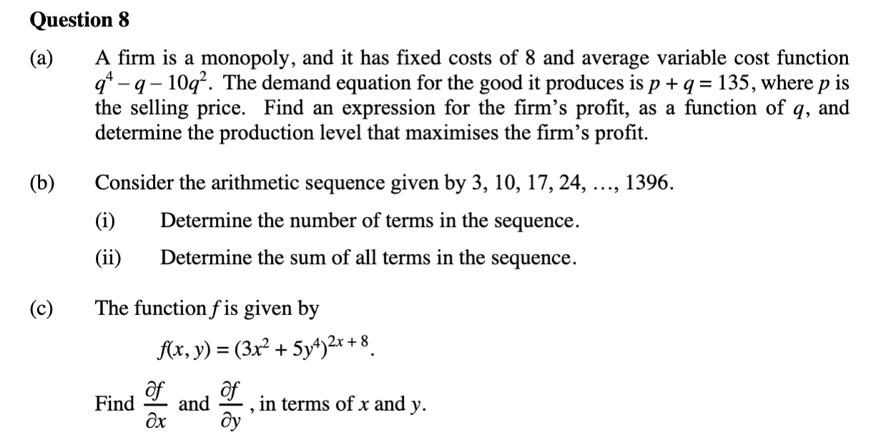Solved (a) A firm is a monopoly, and it has fixed costs of 8 | Chegg.com