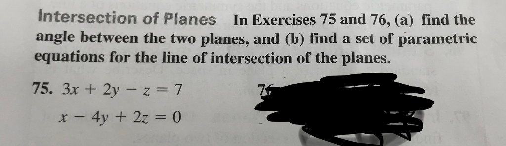 Solved Intersection of Planes In Exercises 75 and 76, (a) | Chegg.com