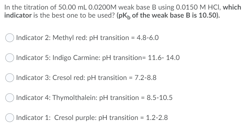 Solved In the titration of 50.00 mL 0.0200M weak acid HA | Chegg.com