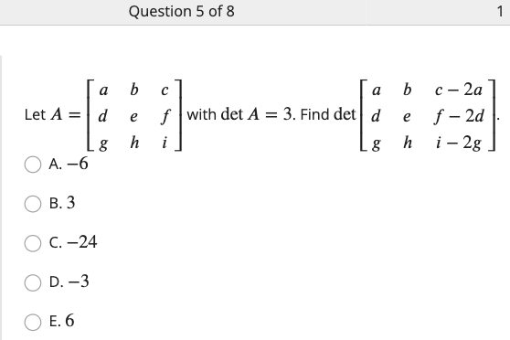 Solved If A is a 3×3 matrix with det A=22 and | Chegg.com