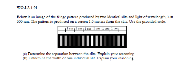 Solved WO.L2.4-01 Below is an image of the fringe pattern | Chegg.com