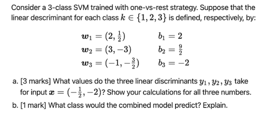 Solved Consider a 3-class SVM trained with one-vs-rest | Chegg.com