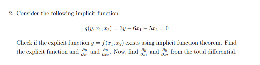 Solved 2. Consider the following implicit function Check if | Chegg.com
