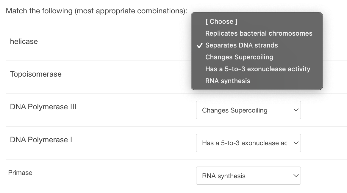 Solved Match the following (most appropriate combinations): | Chegg.com