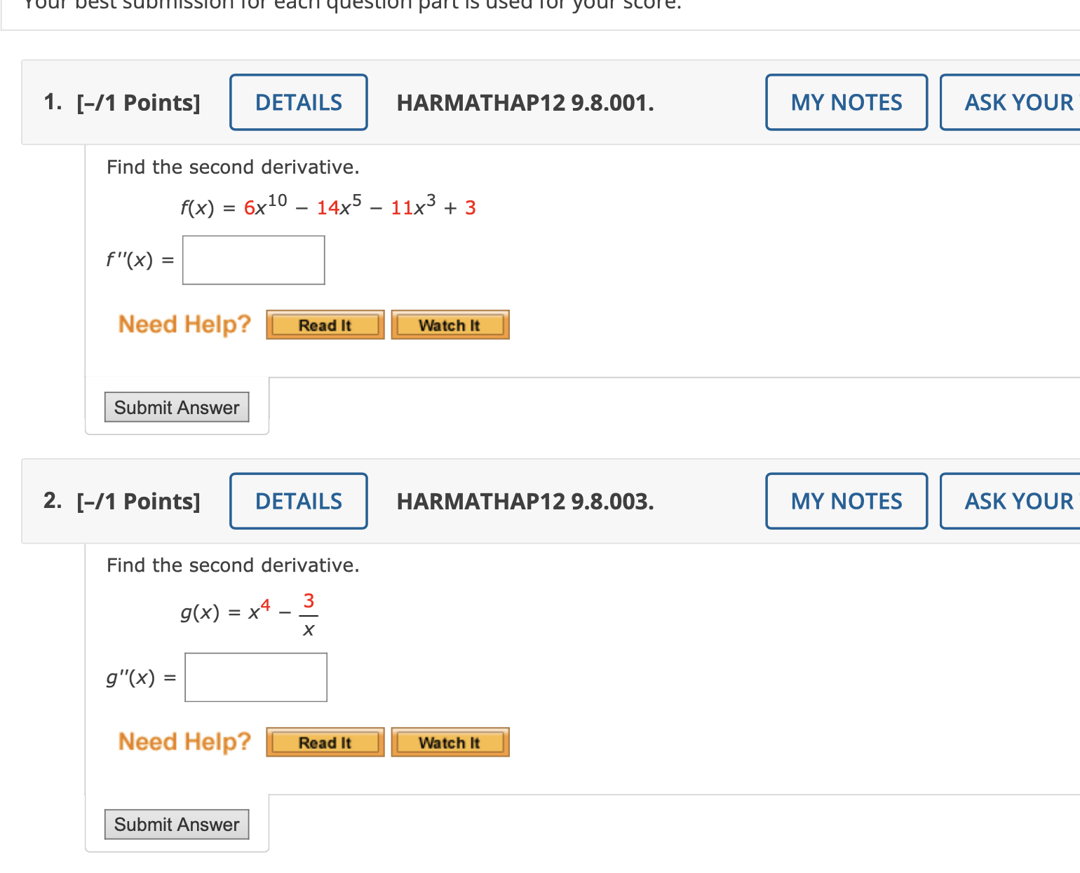 Solved If f(x)=x+10, find f′′′(x) f′′′(x)= Points] Find the | Chegg.com