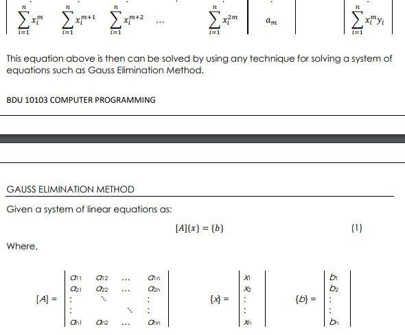 Solved POLYNOMIAL REGRESSION METHOD The polynomial | Chegg.com