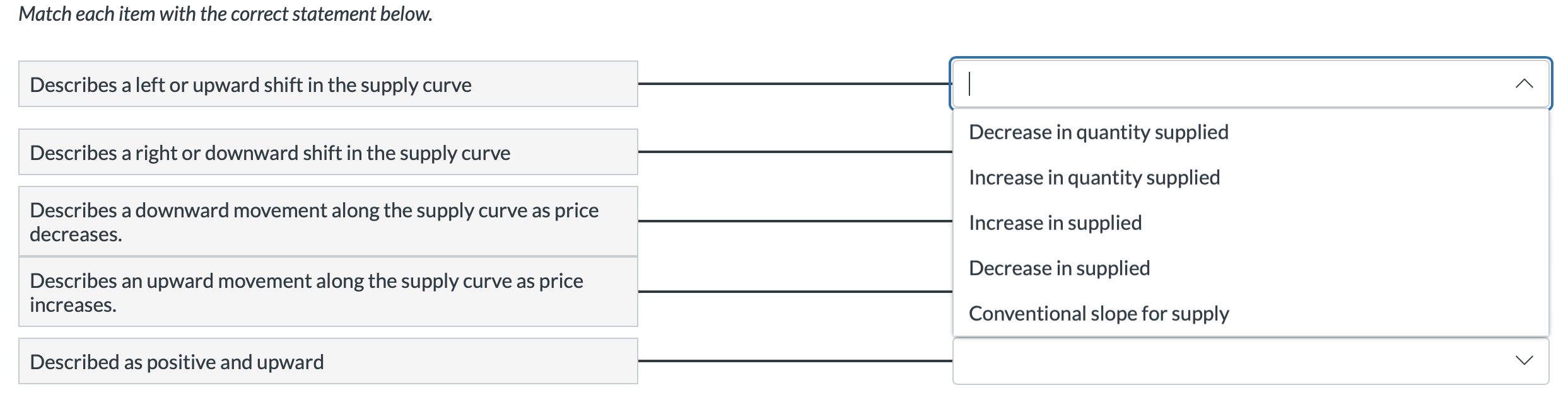 Solved Match each item with the correct statement | Chegg.com