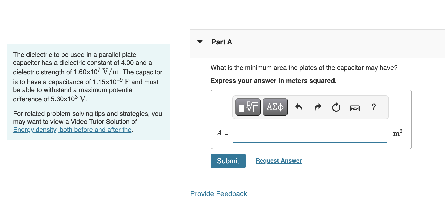 Solved The dielectric to be used in a parallel-plate | Chegg.com