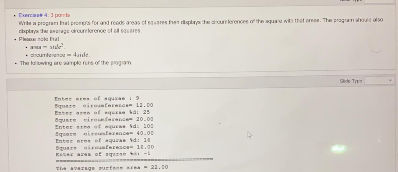 Solved • Exercise# 4: 3 points Write a program that prompts | Chegg.com