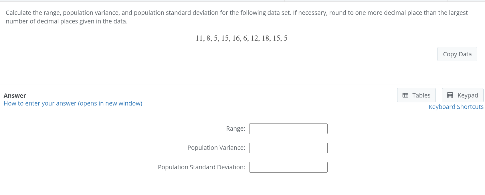 Solved Calculate The Range Population Variance And