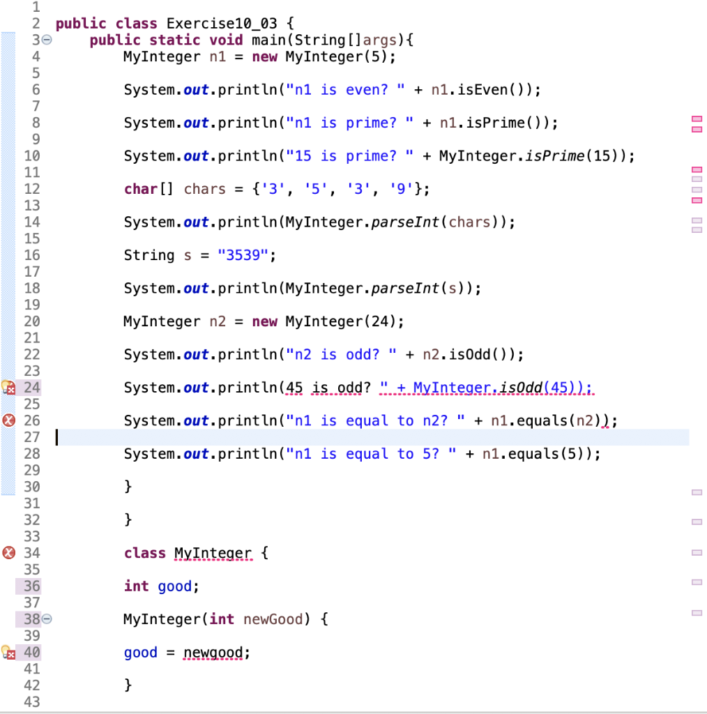 Solved Design a class named MyInteger. The class contains: . | Chegg.com