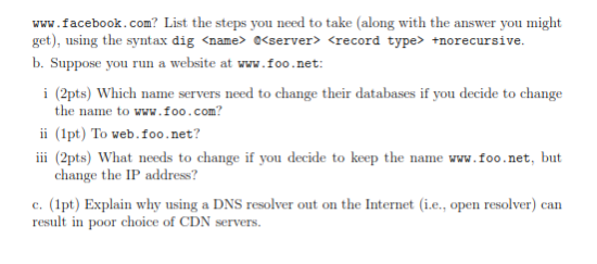 3. a. (5pts) The DNS root hints file is a file that | Chegg.com