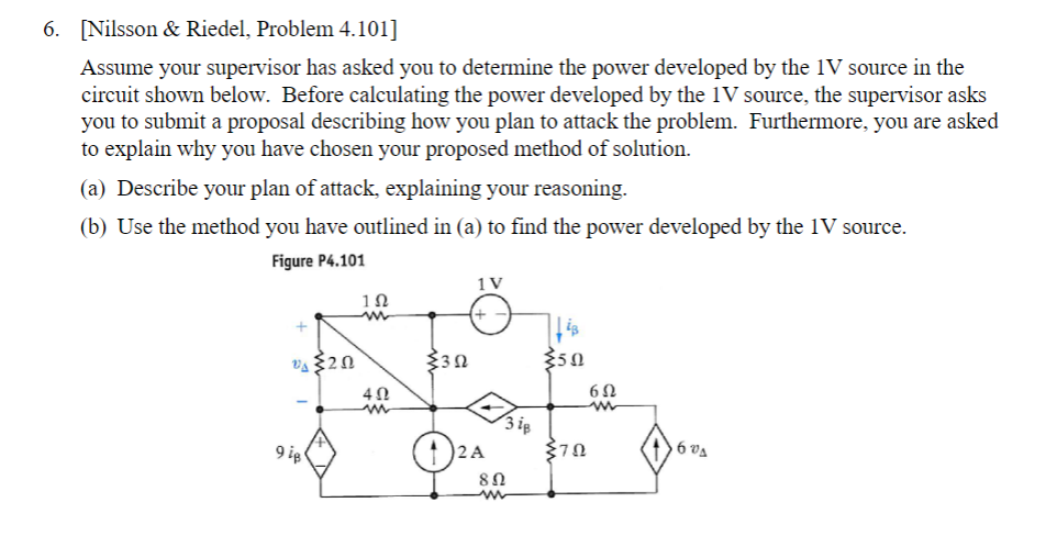 Solved 6. [Nilsson & Riedel, Problem 4.101] Assume your | Chegg.com