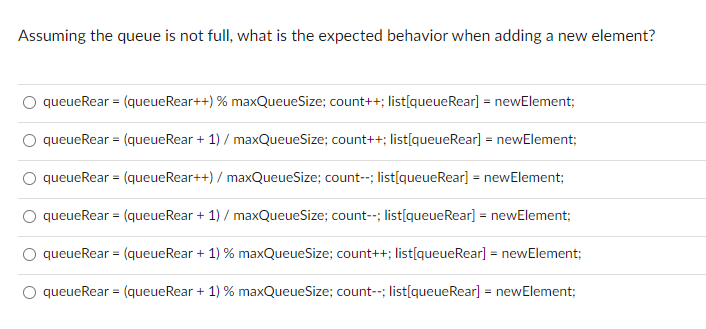 Solved Assuming the queue is not full, what is the expected | Chegg.com