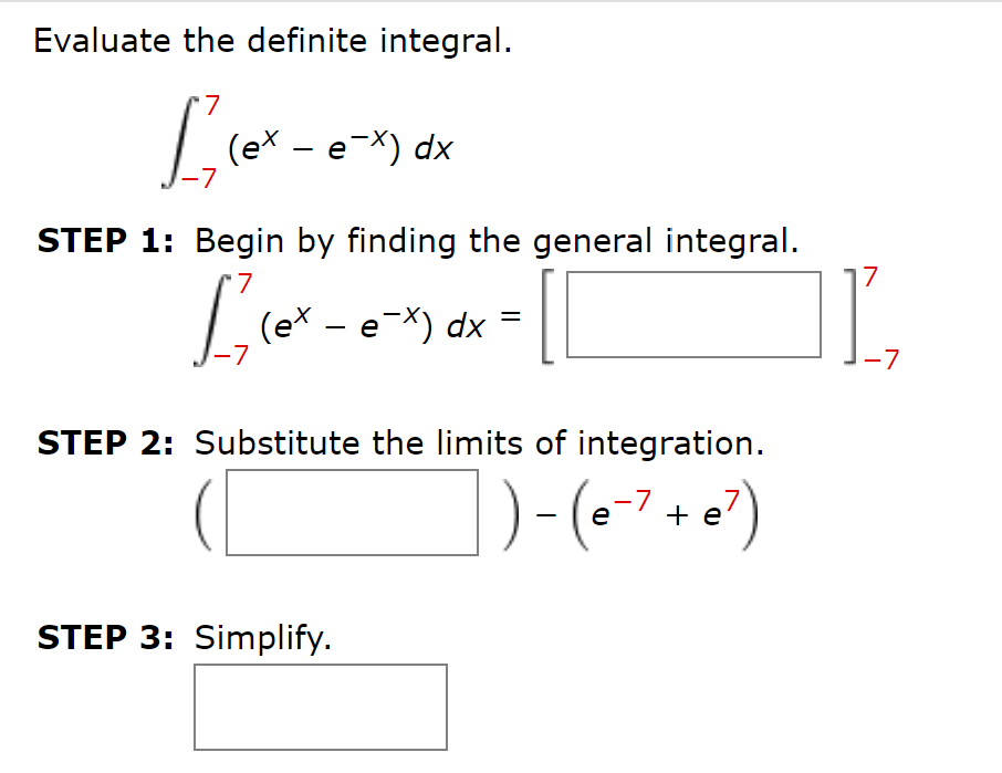 Solved Evaluate the definite integral. [cex (ex - e-x) dx | Chegg.com