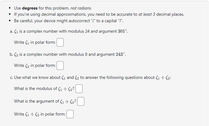 Solved Use degrees for this problem, not radians.If you're | Chegg.com