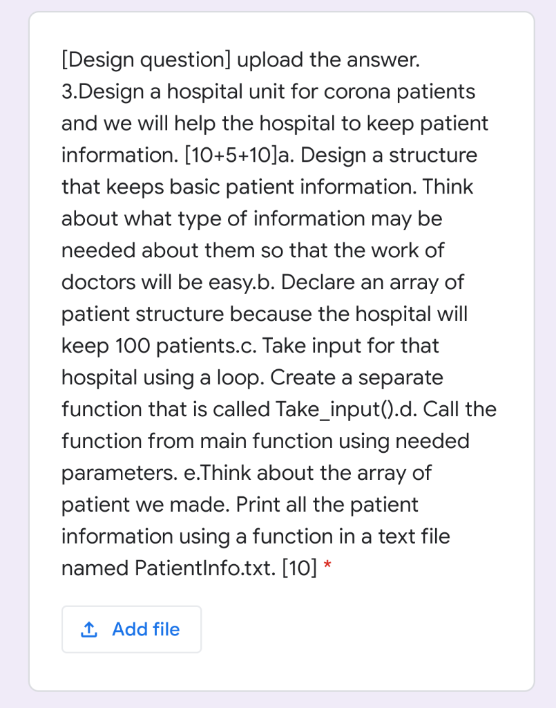 Solved Solve this question by using C Programming Language. | Chegg.com