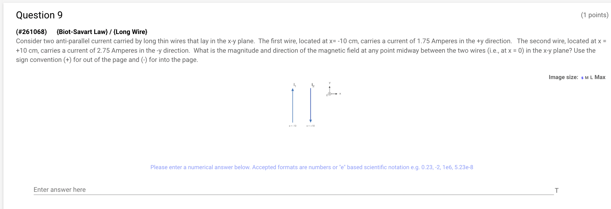 Solved (\#283991) \{Biot-Savart Law\} / \{Long Wire\} A | Chegg.com