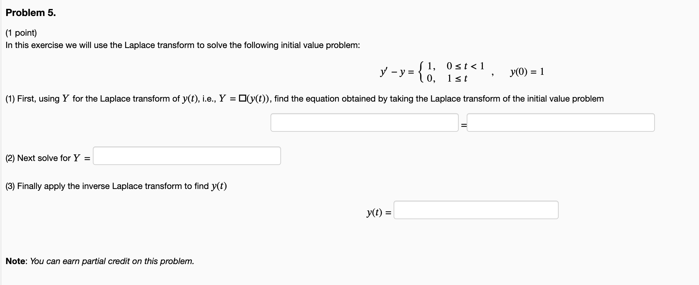 Solved Problem 5. (1 point) In this exercise we will use the | Chegg.com