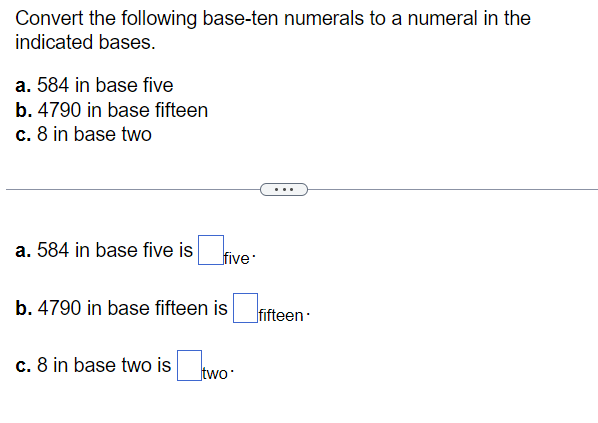 Solved Convert the following base-ten numerals to a numeral | Chegg.com