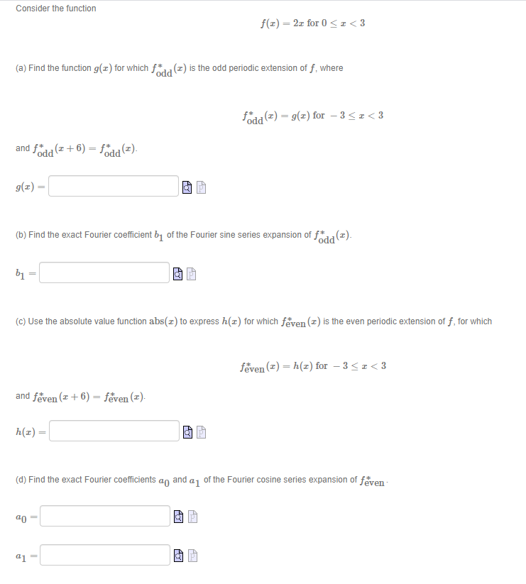 Solved Consider the function f(3) = 2x for 0 | Chegg.com