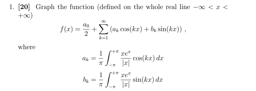 Solved [20] Graph the function (defined on the whole real | Chegg.com