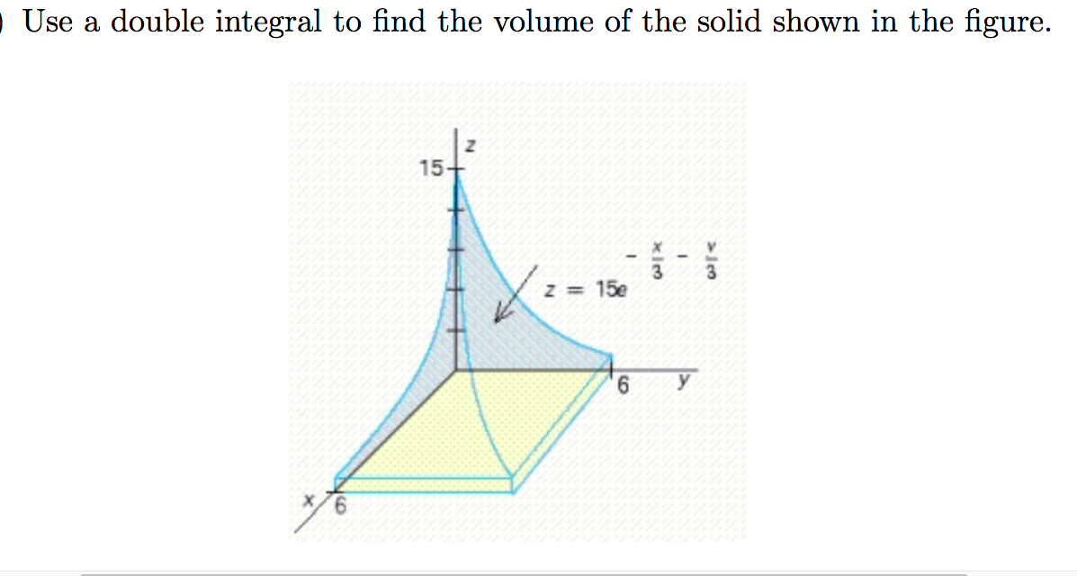 Solved Use a double integral to find the volume of the solid | Chegg.com
