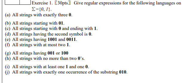 Solved Exercise 1. \( \varangle 30 \mathrm{pts} \nabla \) | Chegg.com