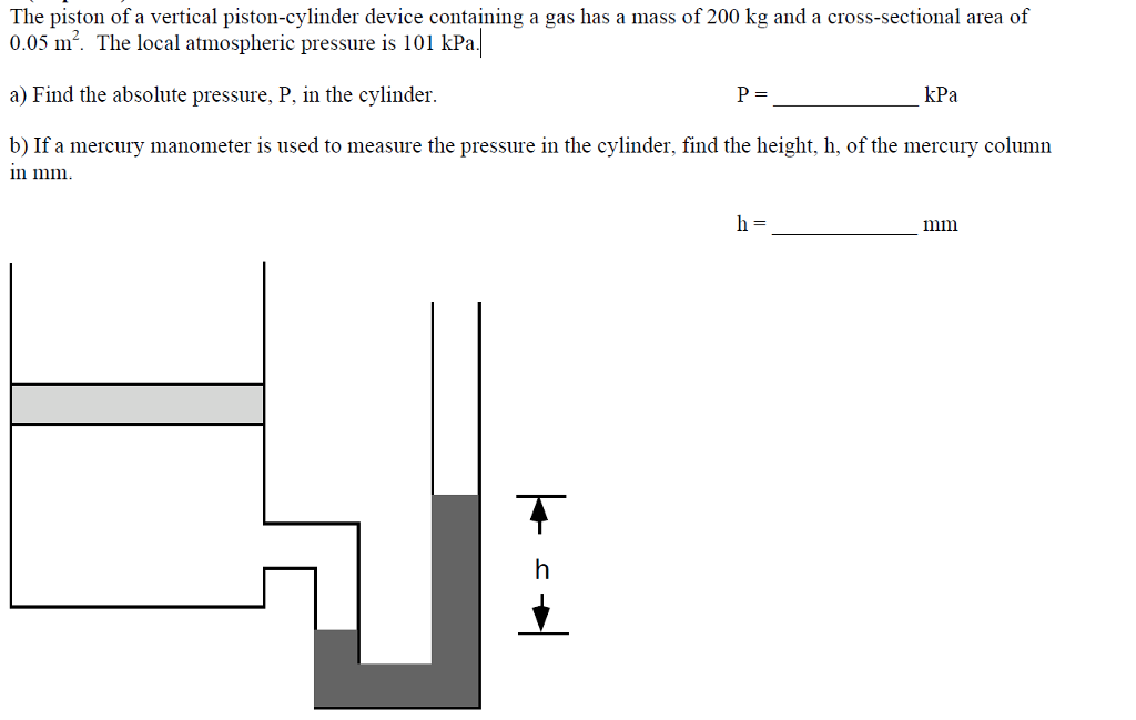 Solved The piston of a vertical piston-cylinder device | Chegg.com