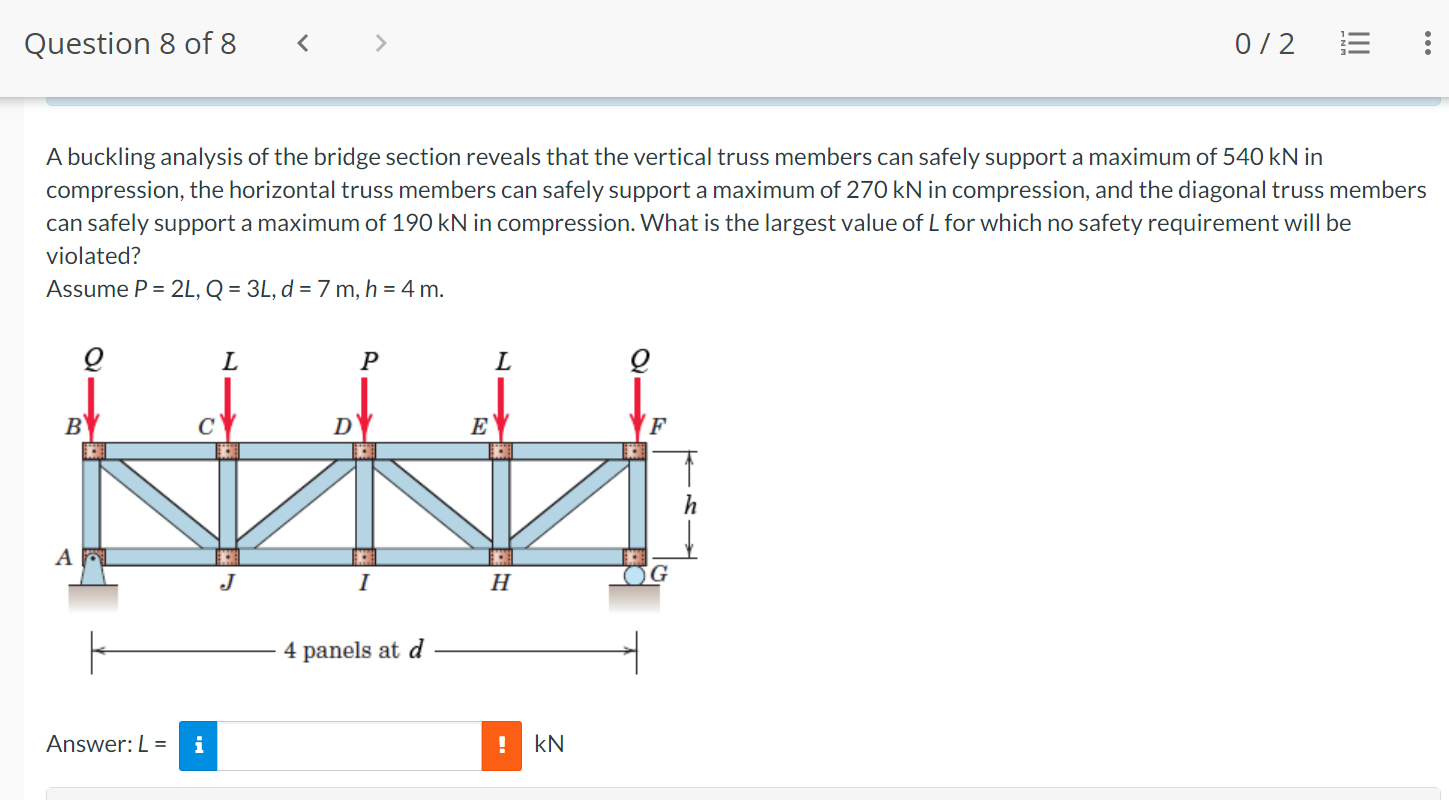 Solved A buckling analysis of the bridge section reveals | Chegg.com