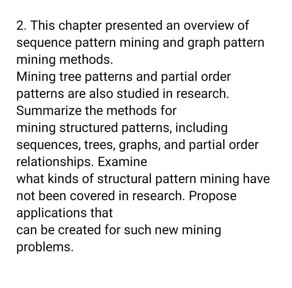 Solved 2. This chapter presented an overview of sequence | Chegg.com