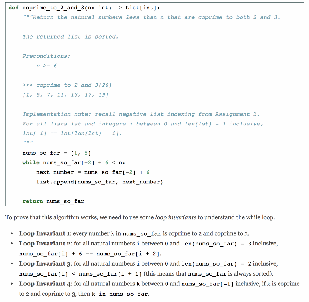 Solved def coprime_to_2_and_3(n: int) -> List[int]: | Chegg.com