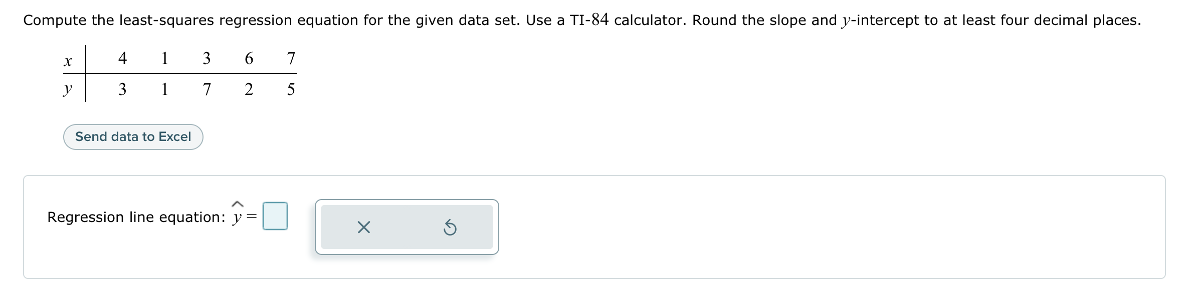 Solved Compute the least-squares regression equation for the | Chegg.com