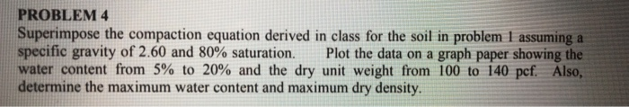 Solved PROBLEM 4 Superimpose the compaction equation derived | Chegg.com