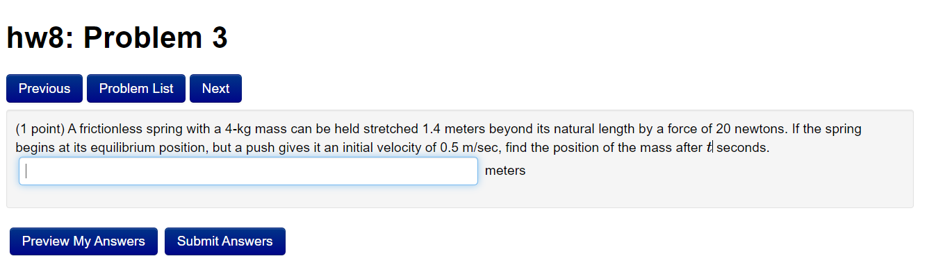Solved hw8: Problem 3 Previous Problem List Next (1 point) A | Chegg.com