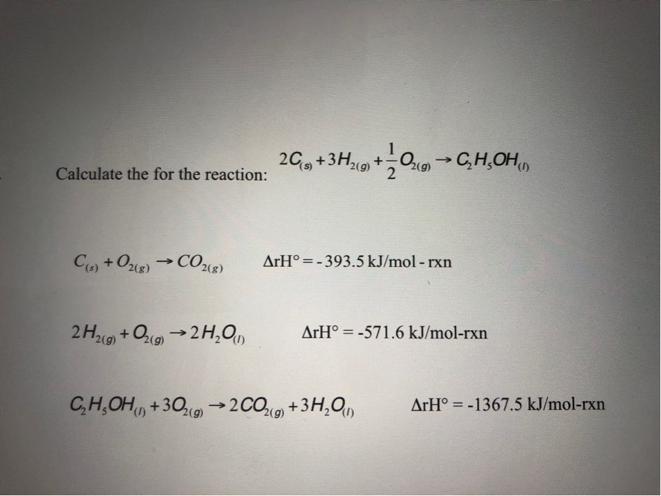 Solved 2C Calculate the for the reaction: Calculate the for | Chegg.com