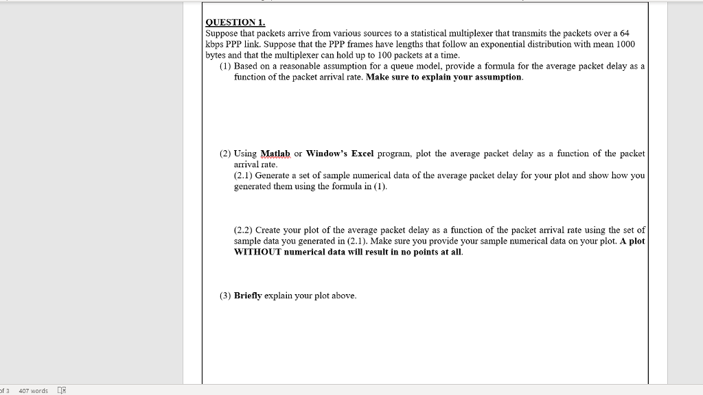Solved QUESTION 1 Suppose that packets arrive from various | Chegg.com