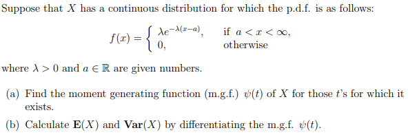 Solved Suppose that X has a continuous distribution for | Chegg.com