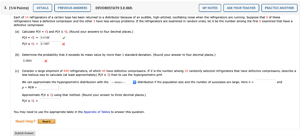 3 1 4 Points] Details Previous Answers Devorestat9