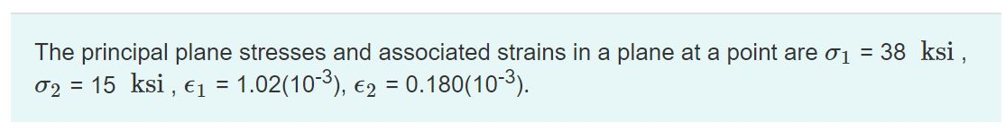 Solved The principal plane stresses and associated strains | Chegg.com