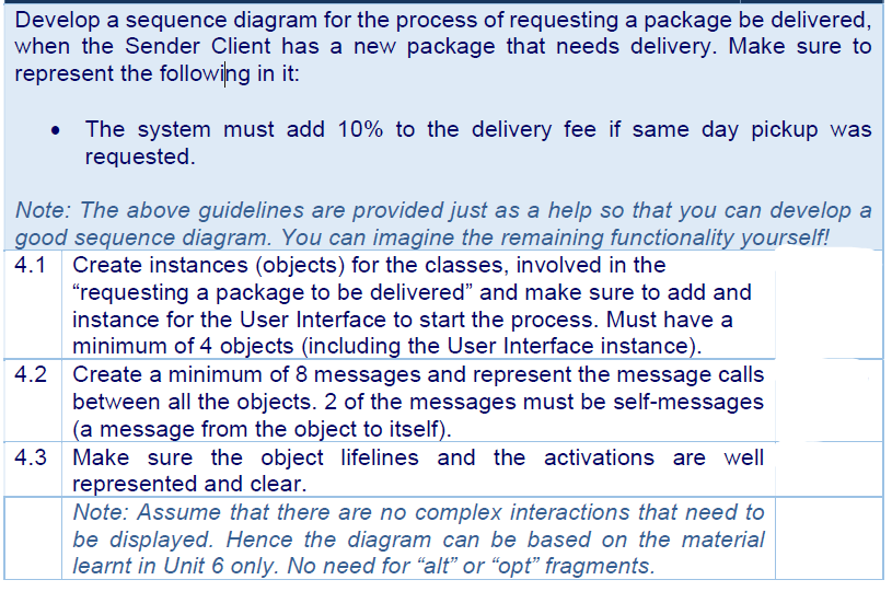 Develop a sequence diagram for the process of | Chegg.com