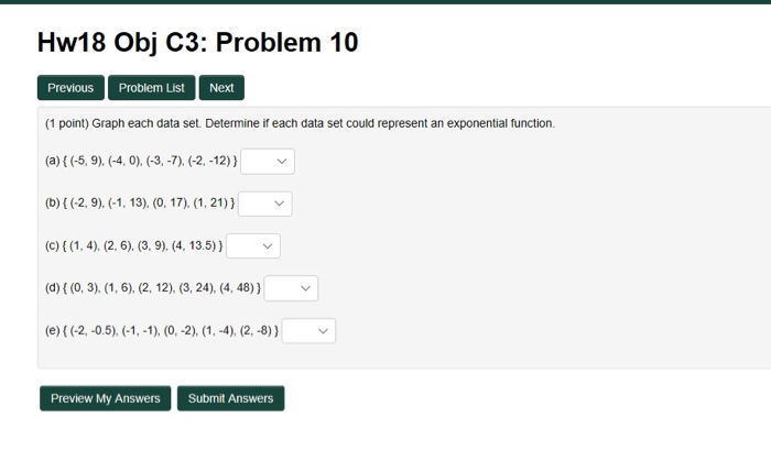 Solved Hw18 Obj C3 Problem 10 Previous Problem List Next 1 