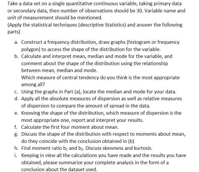 Solved Take a data set on a single quantitative continuous | Chegg.com