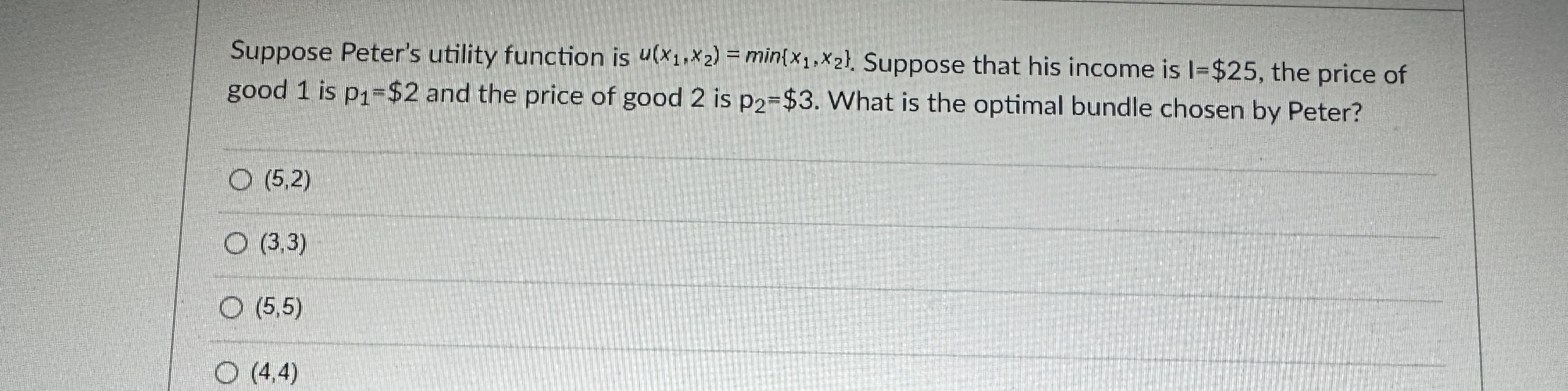 Solved Consider the graph below with indifference curves | Chegg.com