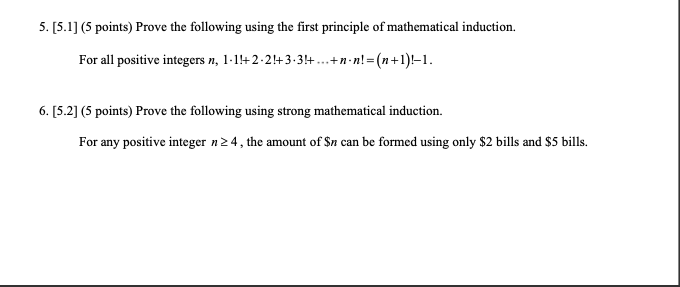 Solved 5. [5.1) (5 points) Prove the following using the | Chegg.com